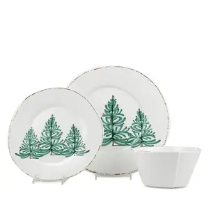 VIETRI Melamine Lastra Holiday 3 Piece Place Setting - White