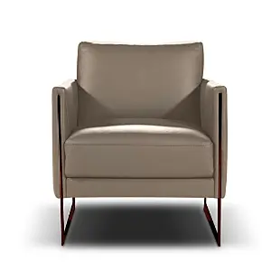 GIUSEPPE NICOLETTI Coco Leather Chair - Exclusive Bull 358 Biscotto/titanium