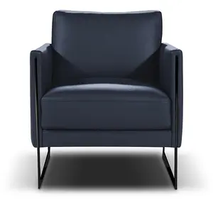 GIUSEPPE NICOLETTI Coco Leather Chair Exclusive - Bull Blu/titanium