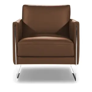 GIUSEPPE NICOLETTI Coco Leather Chair Exclusive - Bull Cognac/polished Stainless Steel