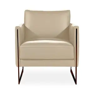 GIUSEPPE NICOLETTI Coco Leather Chair Exclusive - Bull Fango/polished Stainless Steel