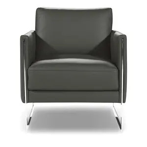 GIUSEPPE NICOLETTI Coco Leather Chair Exclusive - Bull Iron/polished Stainless Steel