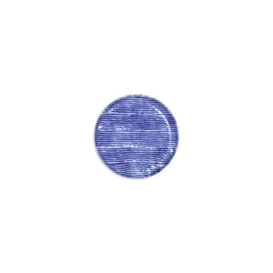 VIETRI Santorini Striped Cocktail Plate - Blue