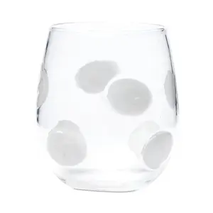 VIETRI Drop White Stemless Wine Glass White