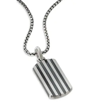 David Yurman Sterling Dog Tag Pendant