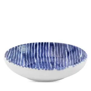 VIETRI Santorini Stripe Condiment Bowl - Blue