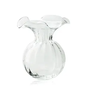 VIETRI Hibiscus Fluted Vase - Clear