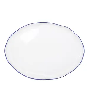 VIETRI Aurora Edge Large Oval Platter - White