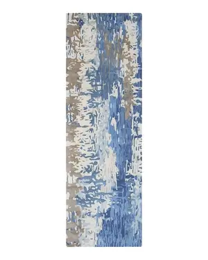 SURYA Banshee Runner Area Rug, 2'6 X 8' Blue/cream/camel