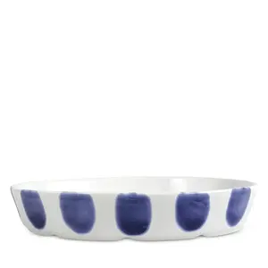 VIETRI Santorini Dot Oval Baker - Blue