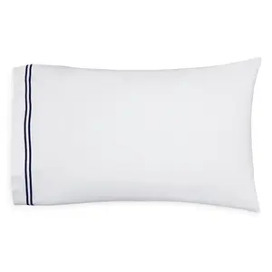 Frette Classic King Pillowcase, Pair - White/navy
