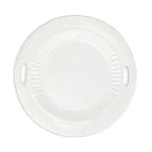 VIETRI Pietra Serena Handled Round Tray - White