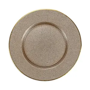 VIETRI Metallic Glass Service Plate Charger - Fawn