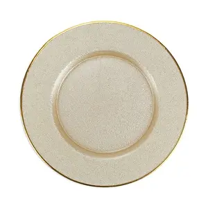 VIETRI Metallic Glass Service Plate Charger - Pearl
