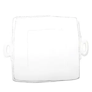 VIETRI Lastra Square Handled Platter - White