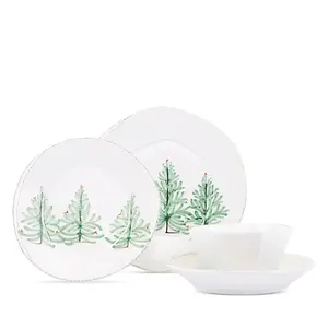 VIETRI Lastra Holiday Four-piece Place Setting - White/green