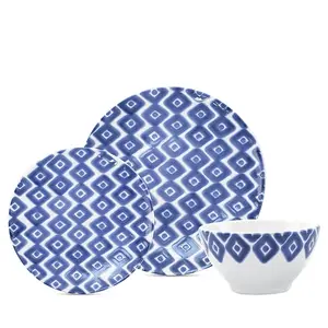 VIETRI Santorini Diamond 3 Piece Place Setting - Blue
