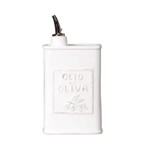 VIETRI Lastra Olive Oil Can - White
