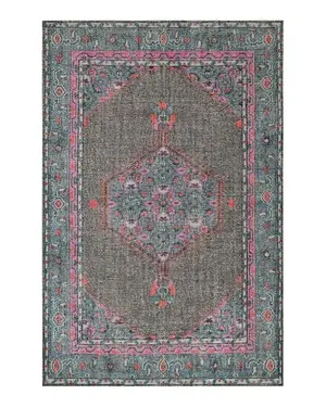 SURYA Zahra Area Rug, 3'6 X 5'6 - Charcoal/teal/pink