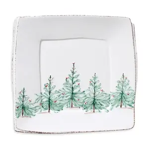 VIETRI Melamine Lastra Holiday Square Platter - White