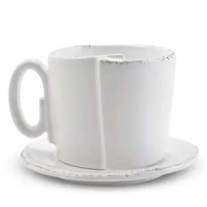 VIETRI Lastra Cup & Saucer - White