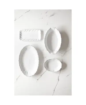 VIETRI Incanto Stone Ruffle Rectangular Tray