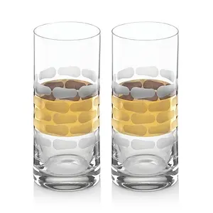 MICHAEL WAINWRIGHT Truro Highball Glass Set Of 2 - Clear/gold