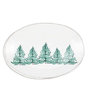 VIETRI Melamine Lastra Holiday Oval Platter - White