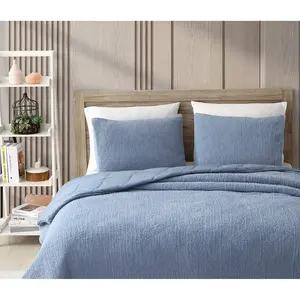 SUNDAY CITIZEN Snug & Viscose Sham Set, Standard - Denim