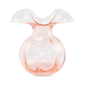 VIETRI Hibiscus Glass Medium Fluted Vase - Light Pink