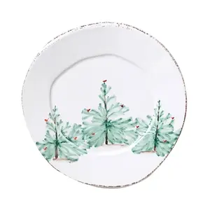 VIETRI Lastra Holiday European Dinner Plate - White