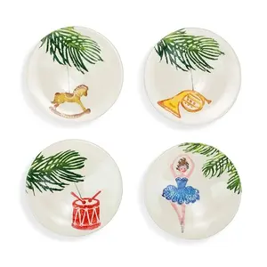 VIETRI Nutcrackers Assorted Canape Plates, Set Of 4 - Multi