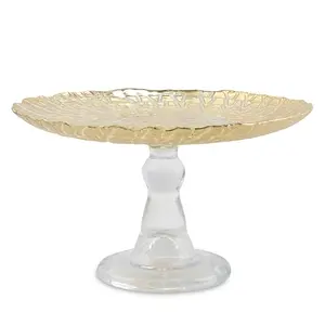 VIETRI Rufolo Glass Crocodile Small Cake Stand - Gold