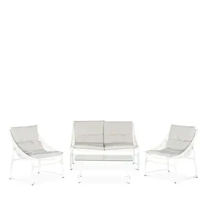 SAFAVIEH Berkane 4 Piece Outdoor Living Set - Gray