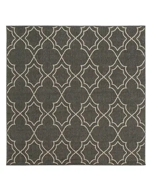 Livabliss Alfresco Alf A Square Area Rug, 7'3 X 7'3 Black