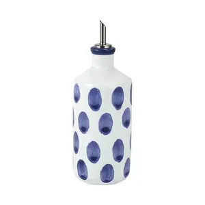 VIETRI Santorini Dot Olive Oil Bottle - Blue