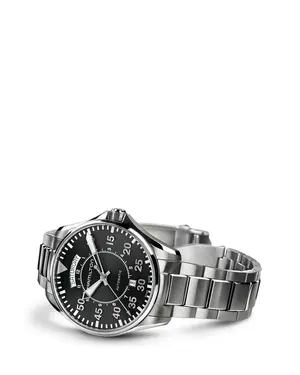 Hamilton Pilot Khaki Aviation 42mm Watch - Black/silver