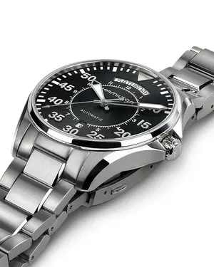 Hamilton Pilot Khaki Aviation 42mm Watch - Black/silver