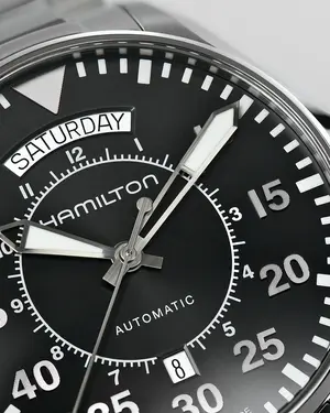 Hamilton Pilot Khaki Aviation 42mm Watch - Black/silver