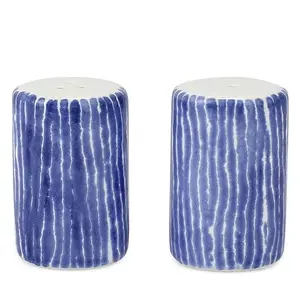 VIETRI Santorini Striped Salt & Pepper Shakers - Blue