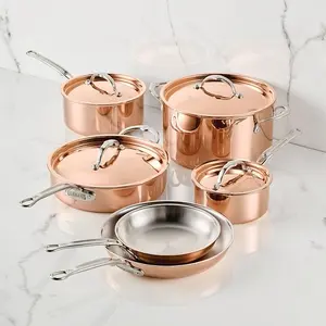 HESTAN Copperbond Aura 10 Piece Professional Cookware Set - Copper