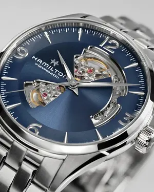 Hamilton Jazzmaster Open Heart Watch - Blue/silver