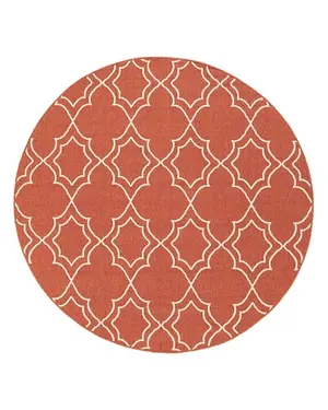 LIVABLISS Alfresco Alf A Round Area Rug, 7'3 X 7'3 - Rust