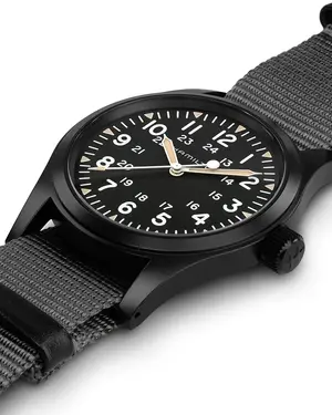 Hamilton Khaki Field Mechanical 38mm Strap Watch - Black