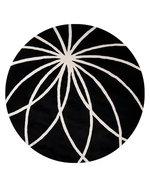 LIVABLISS Forum Fm-7072 Round Area Rug, 8' X 8 - Black