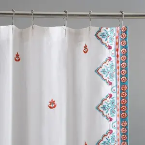 JOHN ROBSHAW Sheetal Shower Curtain - Turquoise