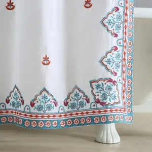 JOHN ROBSHAW Sheetal Shower Curtain - Turquoise