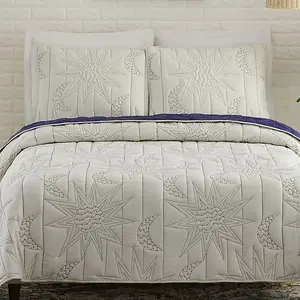 JUNGALOW Justina Blakeney Sun & Moon Quilt Set, King - Natural