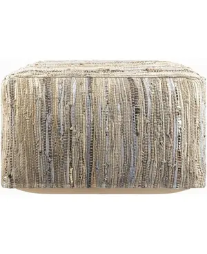 LIVABLISS Anthracite Pouf - Cream