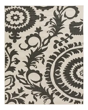 Livabliss Alfresco Alf D Area Rug, 3'7 X 5'7 Black